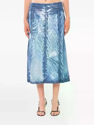 DIESEL® Midi Skirt In X-ray Lyocell Denim - Blue