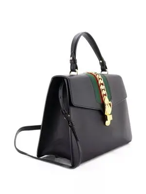 Gucci Sylvie Top Handle Bag Leather Medium Satchel