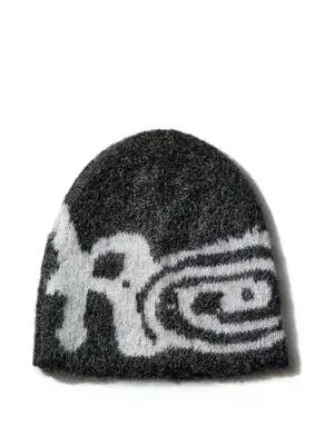 ROA Vortex Logo-intarsia Beanie Hat - Grey