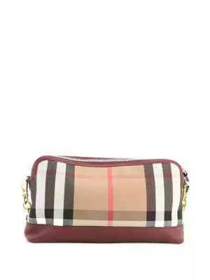 Burberry Abingdon Convertible House Check Canvas Small Clutch Bag