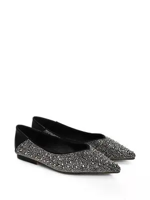 TWENTY FOURHAITCH Celyne Rhinestone-embellished Flat Pumps - Black