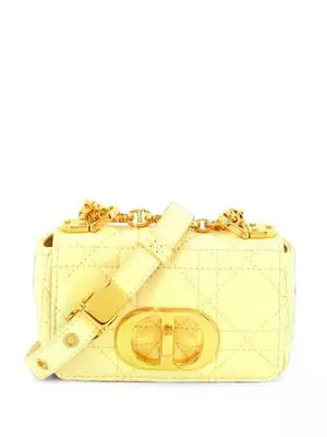 Dior Caro Bag Cannage Quilt Calfskin Micro Shoulder Bag - Yellow
