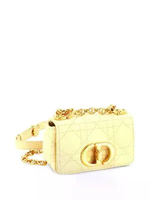 Dior Caro Bag Cannage Quilt Calfskin Micro Shoulder Bag - Yellow