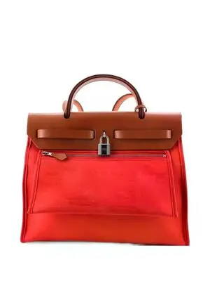 Hermès Herbag Zip Leather And Toile 31 Shoulder Bag