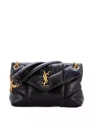 Saint Laurent Loulou Puffer Shoulder Bag Quilted Leather Small Crossbody Bag - Black