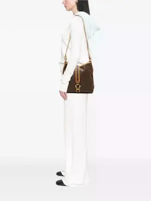 Celine 20th Century Macadam Coated Canvas Crossbody Bag - Brown
