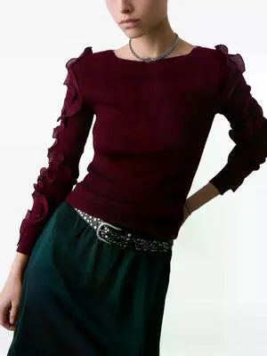 Liu Jo Wool Sweater With Ruffles