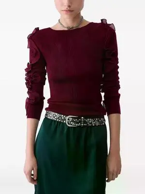 Liu Jo Wool Sweater With Ruffles - Red