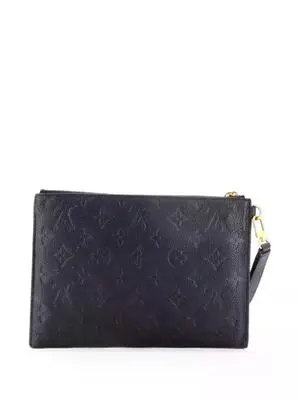 LOUIS VUITTON Pochette Melanie Monogram Empreinte Leather Mm Clutch Bag - Black