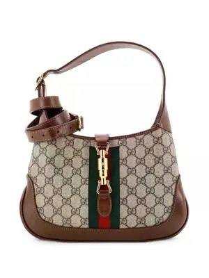 Gucci Jackie 1961 Gg Coated Canvas Small Hobo Bag - Brown
