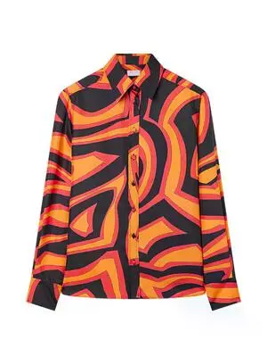 Emilio Pucci Labirinto-print Silk Shirt - Orange
