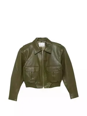 THE FRANKIE SHOP Val Cropped Jacket - Green