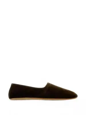 THE ROW Ponti Velvet Ballet Flats - Brown