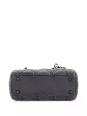 Dior Ultra Matte Lady Chain Bag Cannage Quilt Calfskin Mini Shoulder Bag - Black