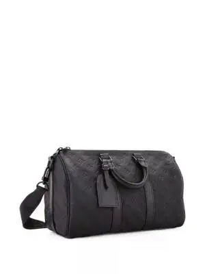 LOUIS VUITTON Keepall Bandouliere Bag Monogram Taurillon Leather 35 Travel Bag - Black