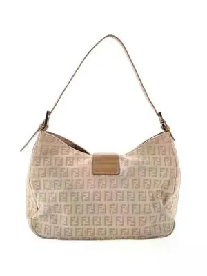 Fendi Zucchino Canvas Medium Shoulder Bag - Neutrals