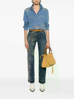 Isabel Marant Étoile Imane Embroidered Faded-effect Jumpsuit - Blue