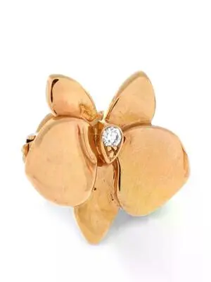 Cartier Caresse D'orchidees Stud 18k Rose Gold With Diamonds Earrings - Pink