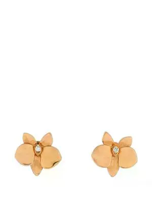Cartier Caresse D'orchidees Stud 18k Rose Gold With Diamonds Earrings - Pink