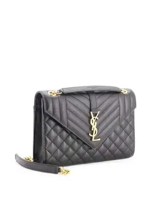 Saint Laurent Classic Monogram Envelope Satchel Mixed Matelasse Leather Medium Shoulder Bag