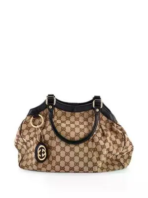 Gucci Sukey Gg Canvas With Leather Medium Tote Bag - Black