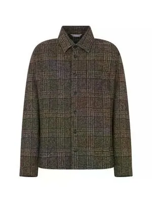 Fedeli Plaid Single-breasted Jacket - Brown