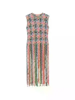 Ulla Johnson Alexis Fringe-trimmed Knit Maxi Dress - Pink