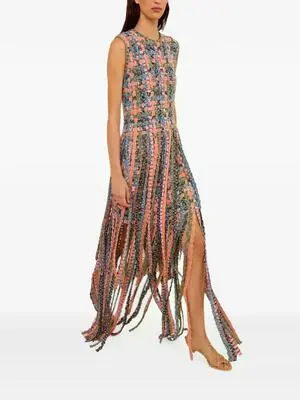 Ulla Johnson Alexis Fringe-trimmed Knit Maxi Dress - Pink