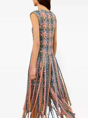 Ulla Johnson Alexis Fringe-trimmed Knit Maxi Dress - Pink