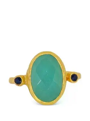OTTOMAN HANDS Lucia Aqua Chalcedony Rings - Gold