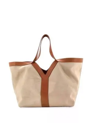 Saint Laurent Y Canvas With Leather Medium Tote Bag