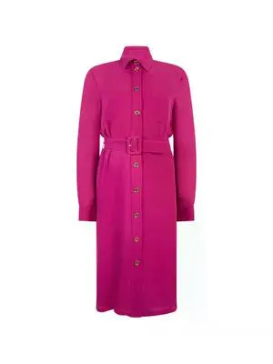 Moschino Belted Midi Shirt Dress - Pink