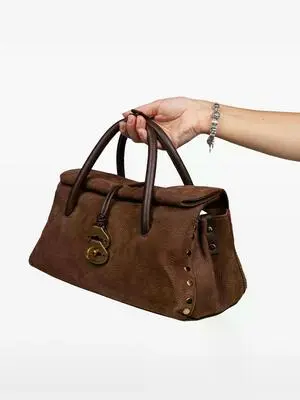 ZANELLATO Dotta Jones Stud-embellished Small Tote Bag - Brown