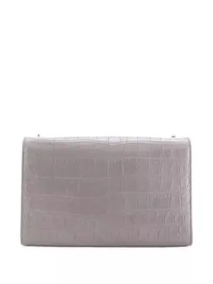 Saint Laurent Classic Monogram Tassel Crocodile Embossed Leather Medium Crossbody Bag