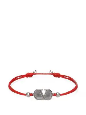 Valentino Garavani Vlogo Signature Cotton Bracelet - Silver