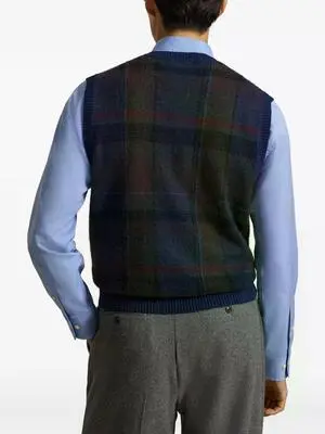 Polo Ralph Lauren Plaid Wool-cotton Sleeveless Jumper