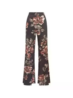 Malìparmi Frosted Blossom Floral-print Palazzo Pants - Brown