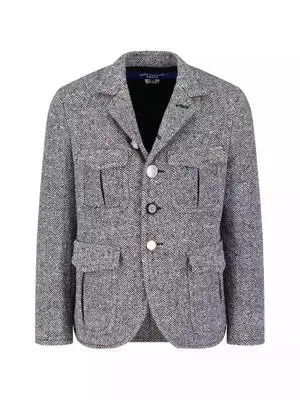 Junya Watanabe Herringbone-pattern Button-up Jacket - Grey