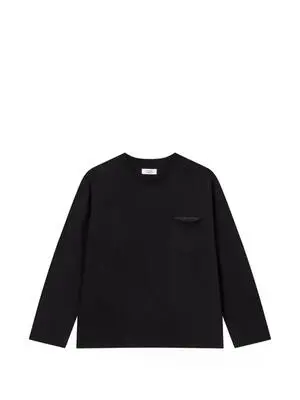 STUDIO TOMBOY Embroidered-detail Pocket T-shirt - Black