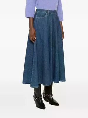 NIU Belt-loop Midi Skirt - Blue