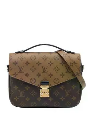 LOUIS VUITTON 2000-2026 Monogram Reverse Pochette Metis Satchel - Brown