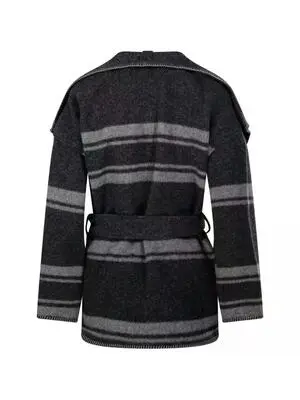 MARANT ETOILE Angy Striped Belted Coat