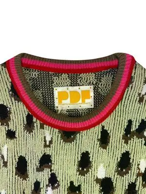 PDF Leopard-print Knitted Vest - Green