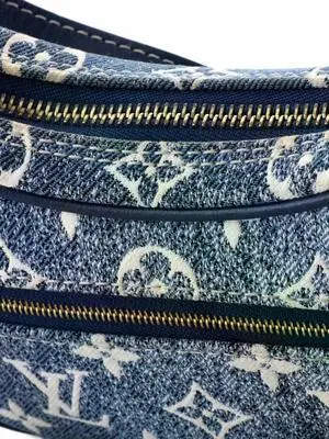 LOUIS VUITTON Loop Handbag Monogram Jacquard Denim Hobo Bag - Blue