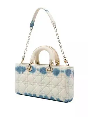 Dior 2022 Medium Denim Cannage Tie Dye Lady D Joy Satchel
