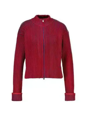Rains Sapa Ribbed-knit Cardigan - Red