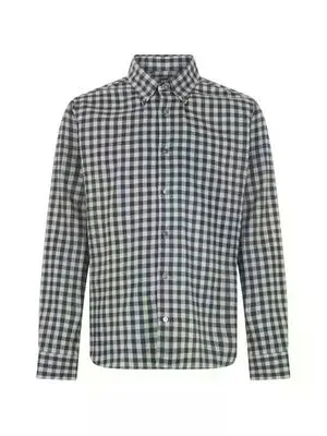 Fedeli Plaid Long-sleeve Shirt - Grey