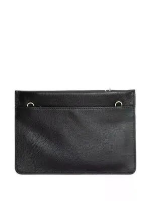 Patrizia Pepe Logo-print Pebbled-texture Clutch Bag