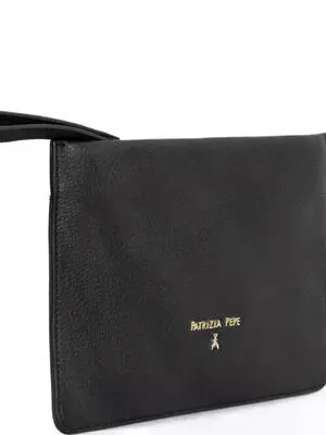 Patrizia Pepe Logo-print Pebbled-texture Clutch Bag