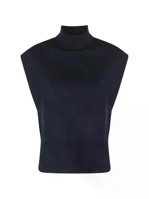 SEMICOUTURE High-neck Sleeveless Sweater - Blue